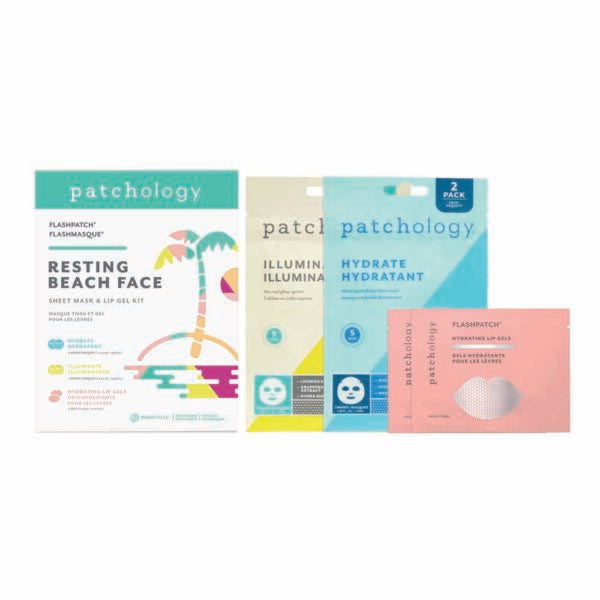 Patchology Resting Beach Face Sheet Mask + Lip Gel Kit | Basically Bows ...
