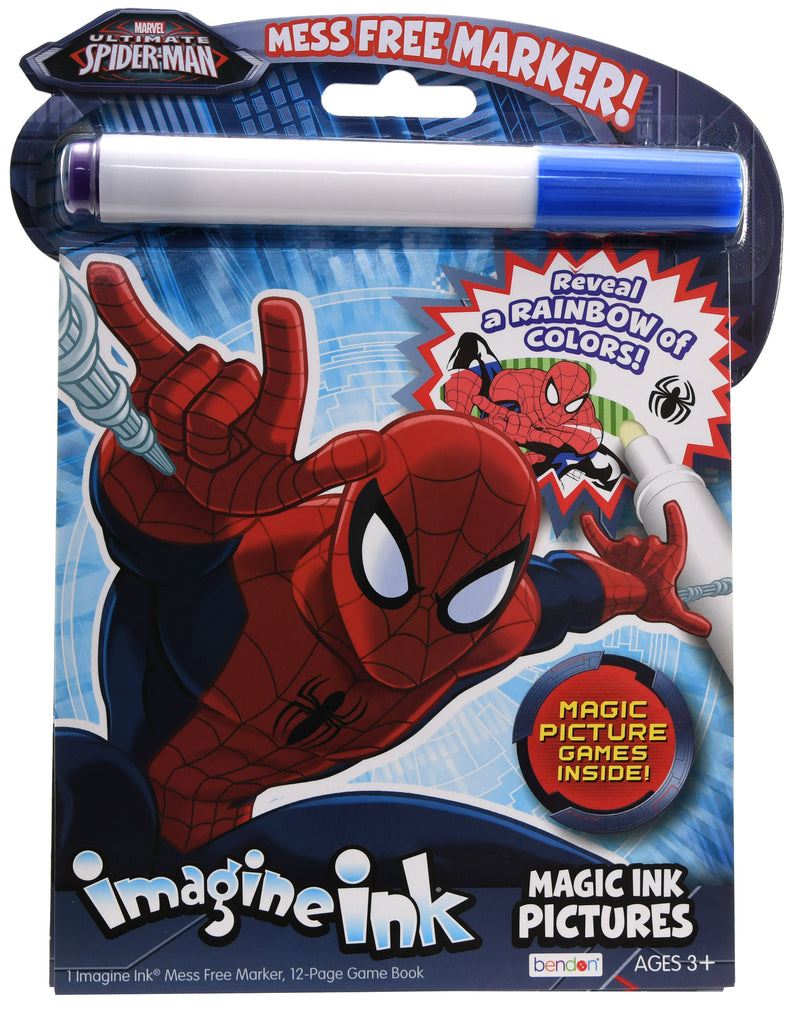 Spiderman Magic Ink Pictures & Game Book with Mess Free Marker ...