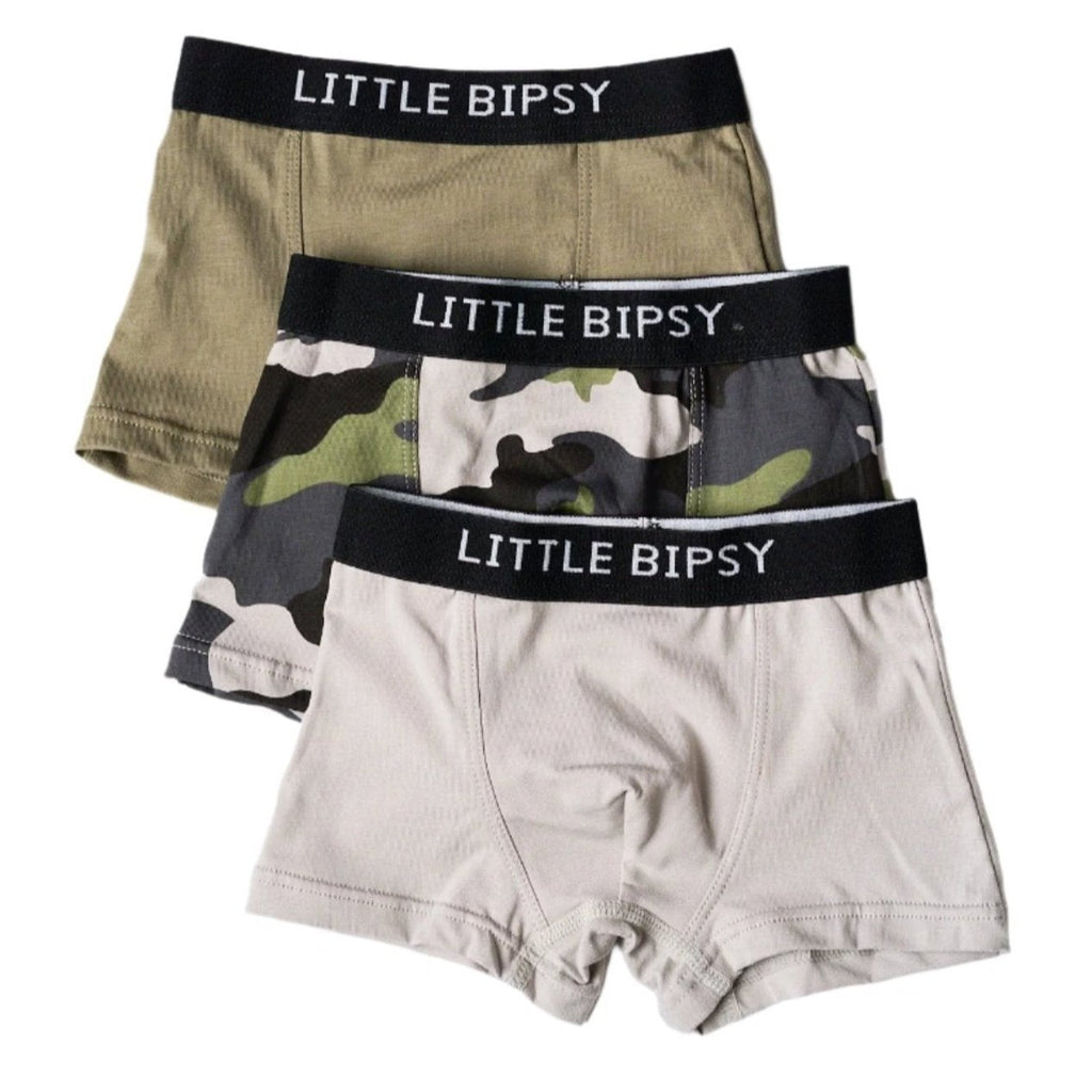 Little Bipsy Boxer Brief 3 Pack - Army Camo – Basically Bows & Bowties