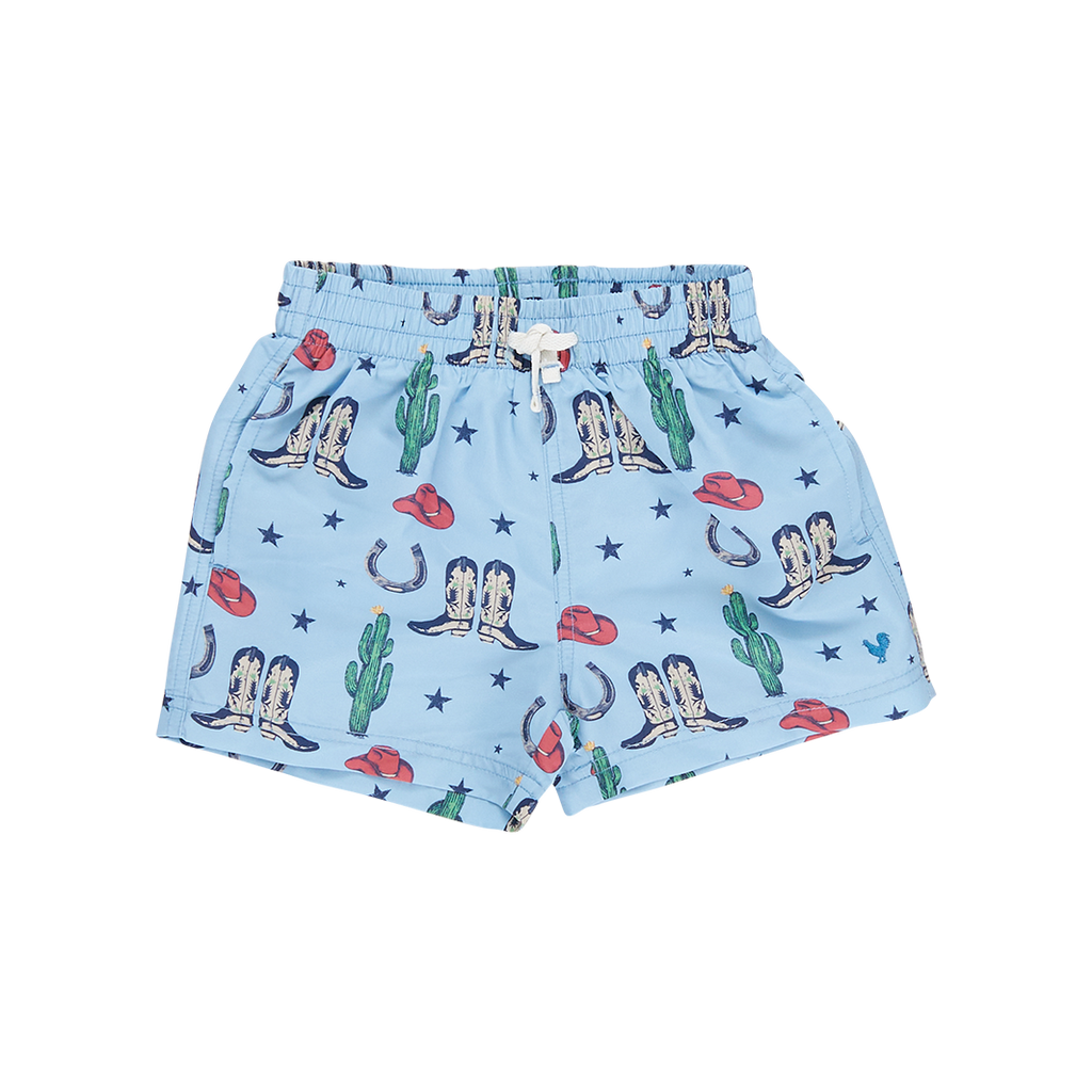 Blue Rooster Boys Swim Trunk - Tiny Rodeo – Basically Bows & Bowties