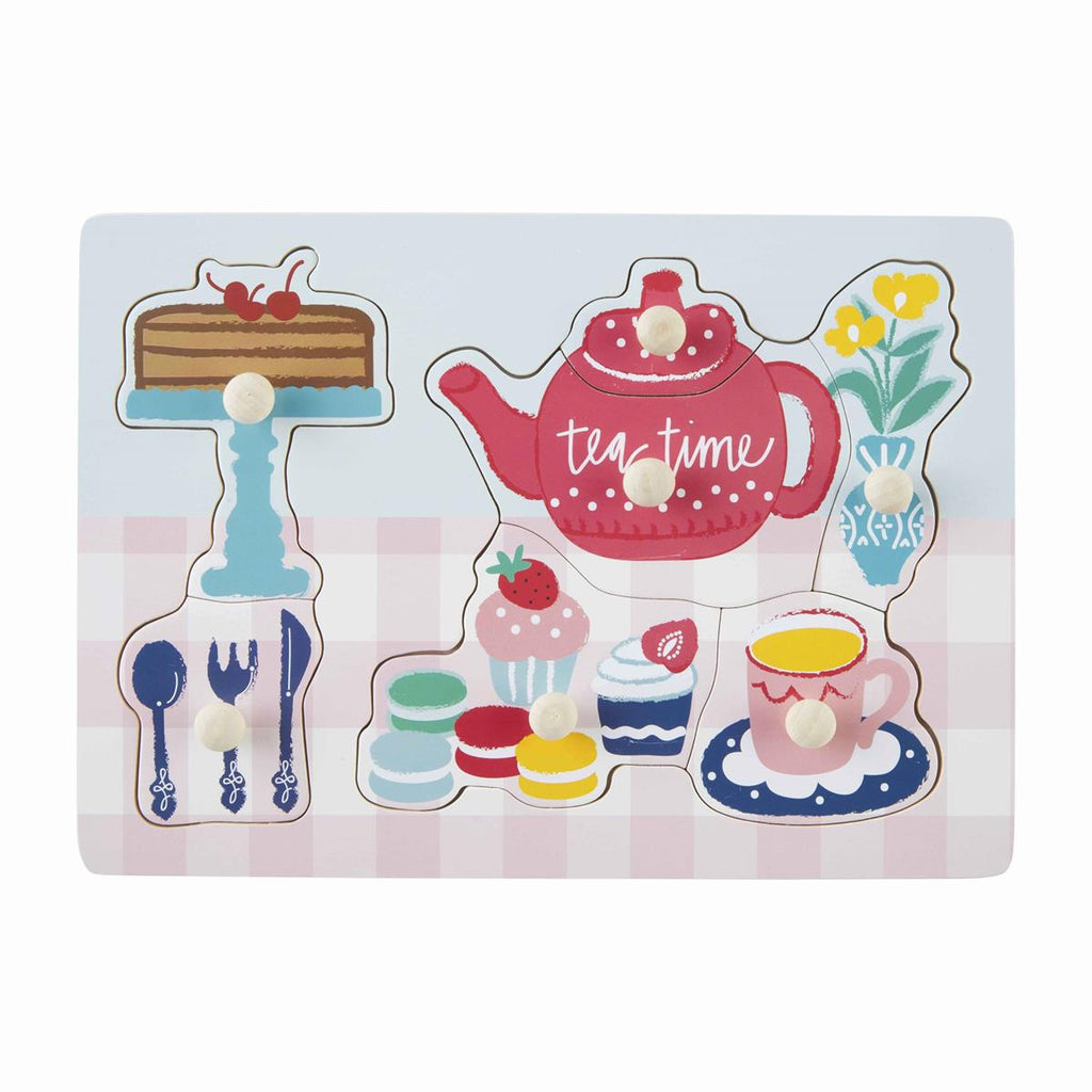 Mud Pie Tea Party Knob Wooden Puzzle – Basically Bows & Bowties