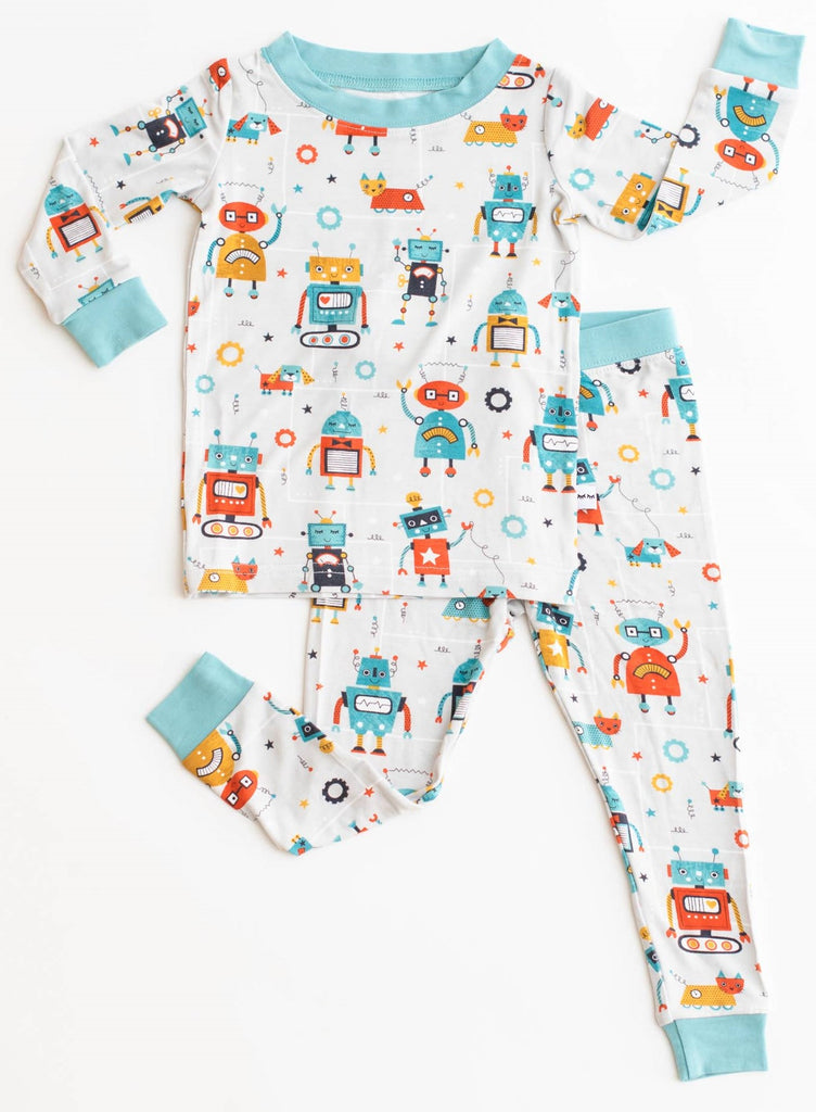 Little Sleepies Robots Bamboo 2pc Pajama Set | Basically Bows & Bowties