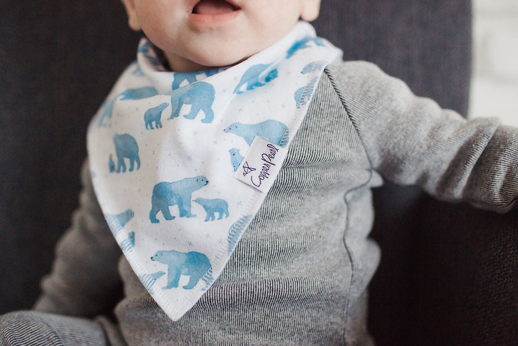 Copper Pearl Arctic Bandana Bib Set | Basically Bows & Bowties