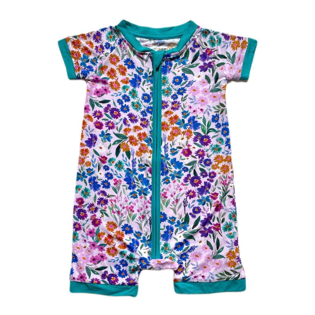 Little Sleepies Sweet Pea Floral Shorty Romper/Sleeper, Little Sleepies ...