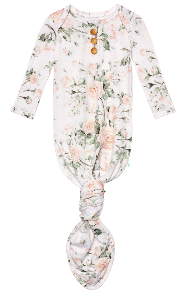 Posh Peanut Delilah Wood Button Knotted Gown | Basically Bows & Bowties