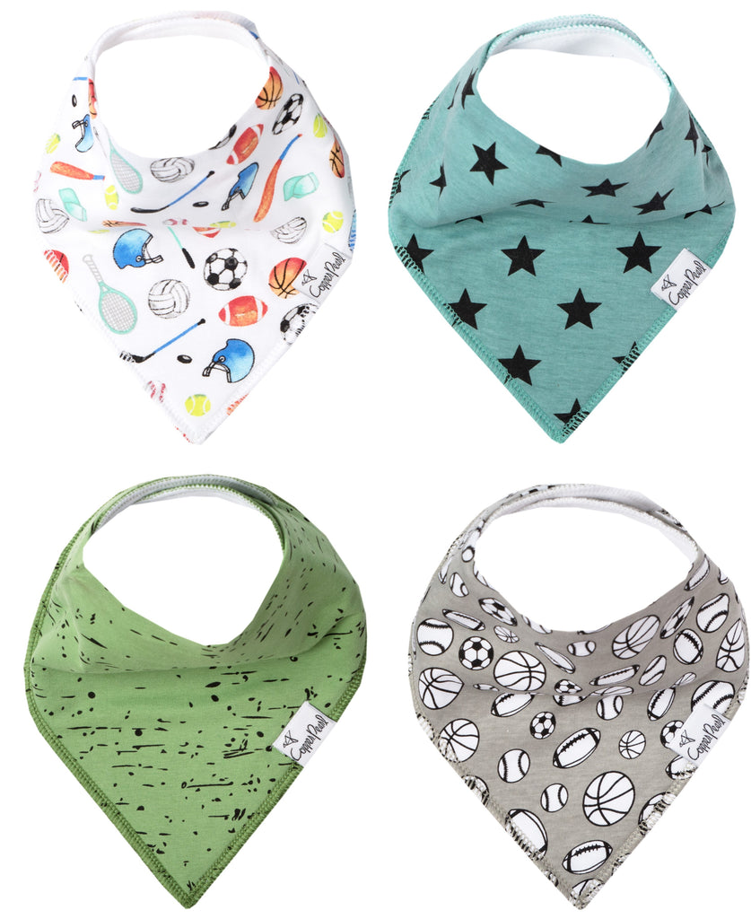 Copper Pearl Varsity Bandana Bib Set | Basically Bows & Bowties