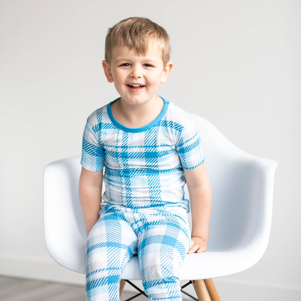 Little Sleepies Blueberry Plaid Bamboo 2pc Pajama Set | Basically Bows ...