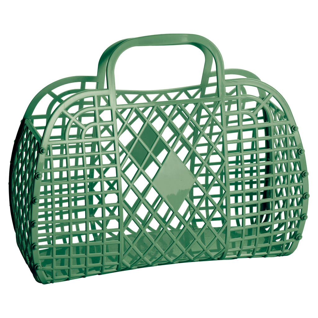 Sun Jellies Large Retro Basket - Olive – Basically Bows & Bowties
