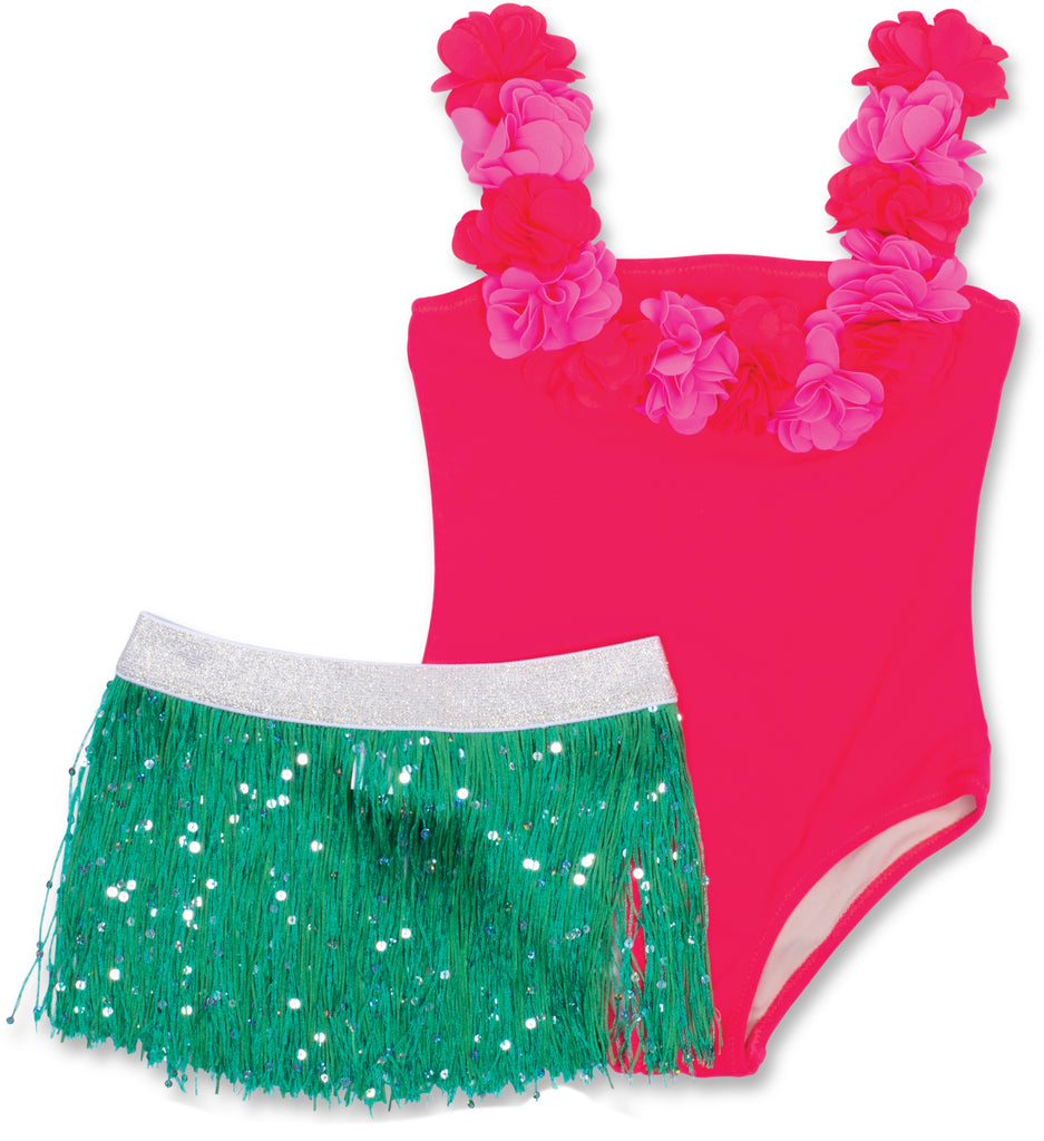 Shade Critters Hula Lei 1pc And Fringe Skirt Poppy Basically Bows